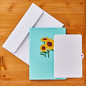 Lovepop Sunflower Bloom Pop Up Card, 5x7-3D Greeting Card, Pop Up Paper Flower Card for Mom, Anniversary Card for Wife, Paper Flower Card, Love Card, Thinking of You