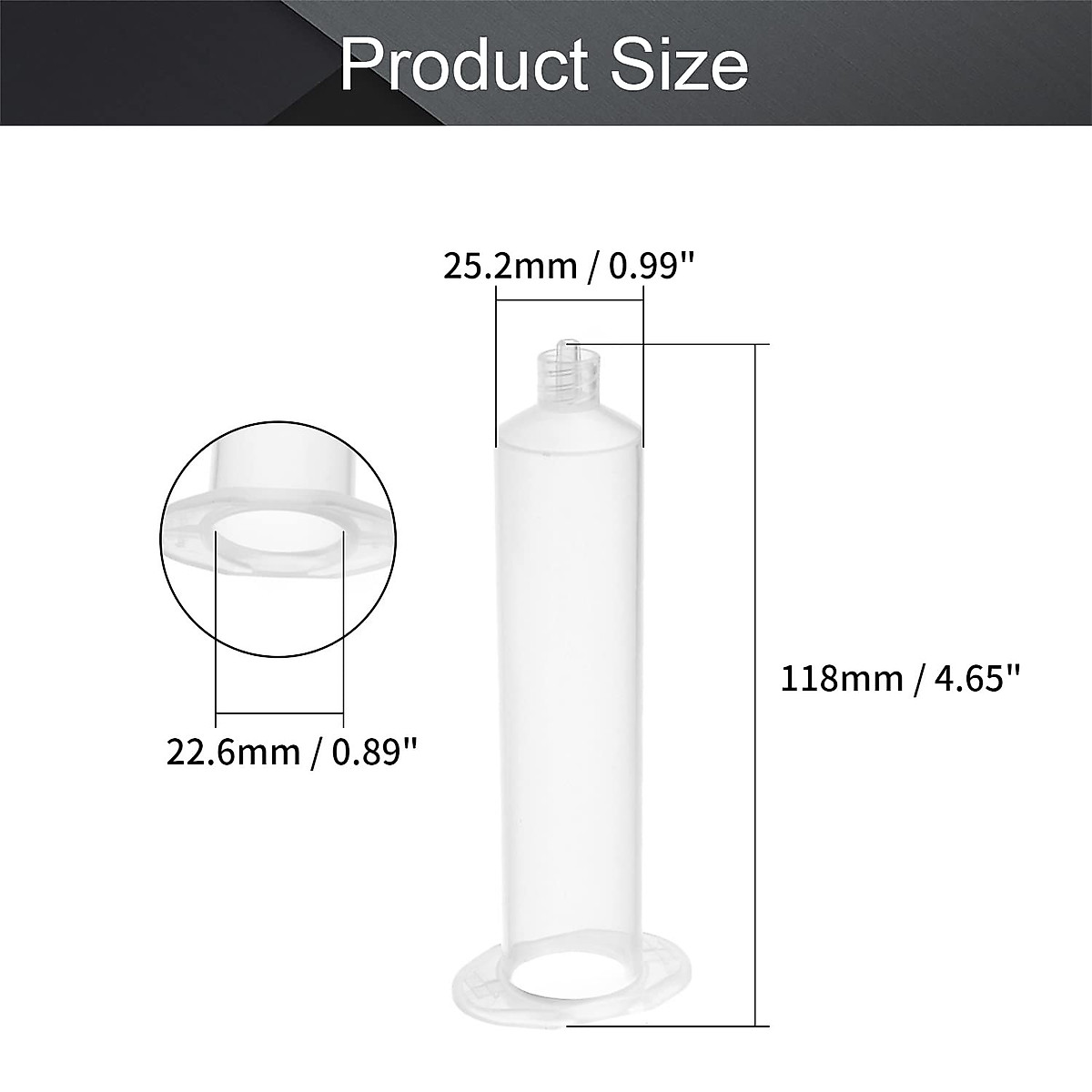 Utoolmart Air Distribution Tube, Adhesive Syringes Tube Sleeve, Glue Liquid Cartridge Dispensing Syringe Barrel, 30cc Plastic Syringe Dispensing, with Piston, Transparent, 4 Pcs