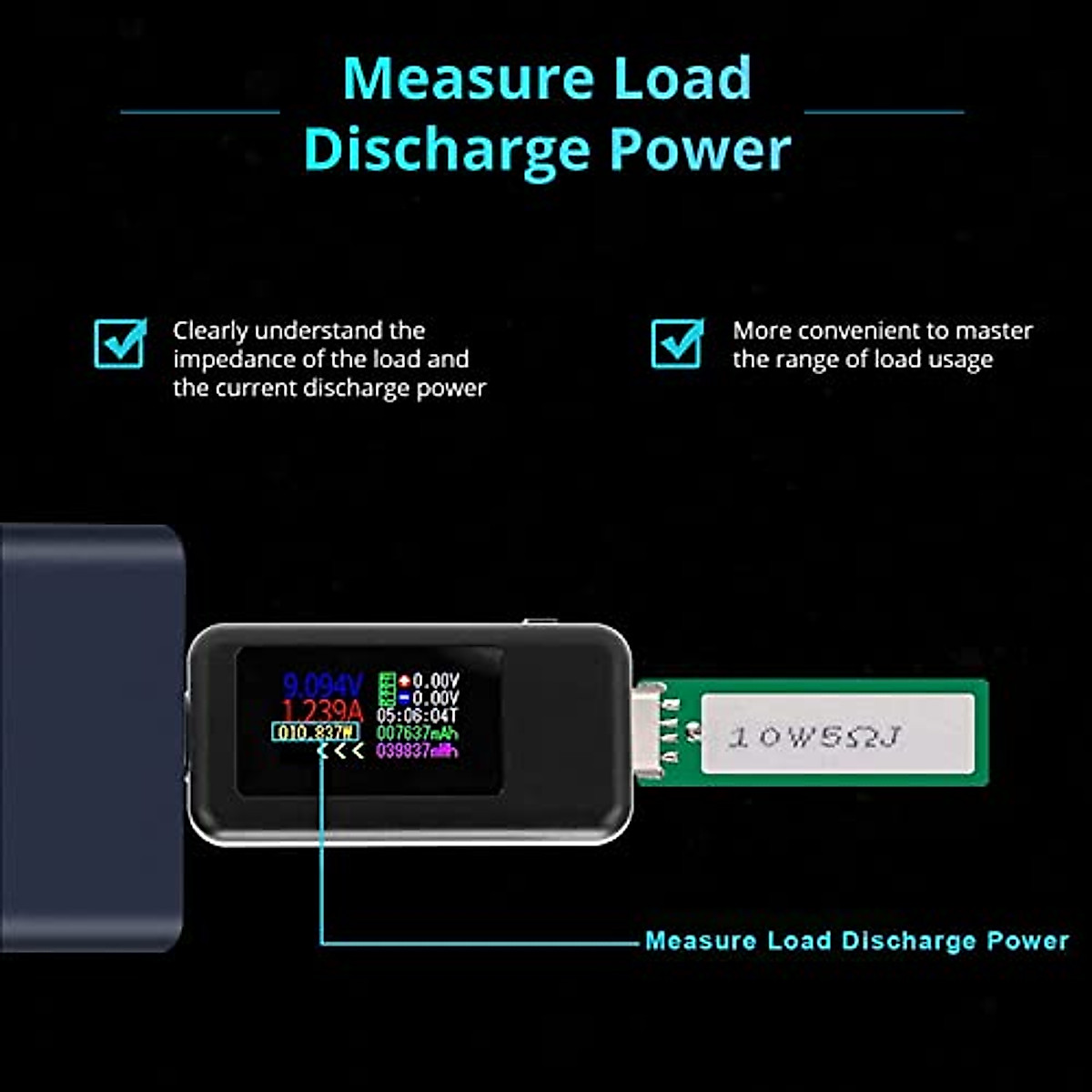 Type-C USB Tester,DC430V USB Power Meter,USB C Power Tester Voltage Current 2 in 1 Meter Voltmeter Ammeter Color Screen