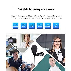 PewAs for USB Professional Lavalier Microphone for PC, Computer, Mac, Laptop, YouTube, Skype, Recording, Podcasting, Gaming Lavalier Microphone 【9.8ft】
