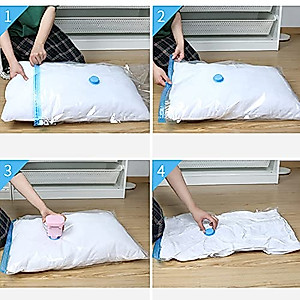 10 Pack Vacuum Storage Bags, Space Saver Sealer Bags with Travel Electric Pump, Vaccumeseal Space Storage Bags for Clothes, Clothing, Comforters and Blankets,90x130cm