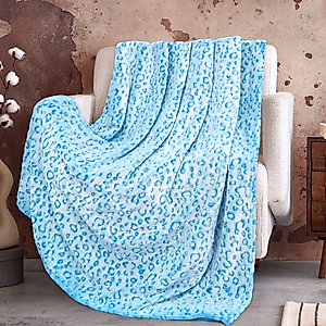 ZHIKU Cozy Fleece Blanket Soft Light Blue Throw Blanket Lightweight Flannel Throw Blanket 50"×60"