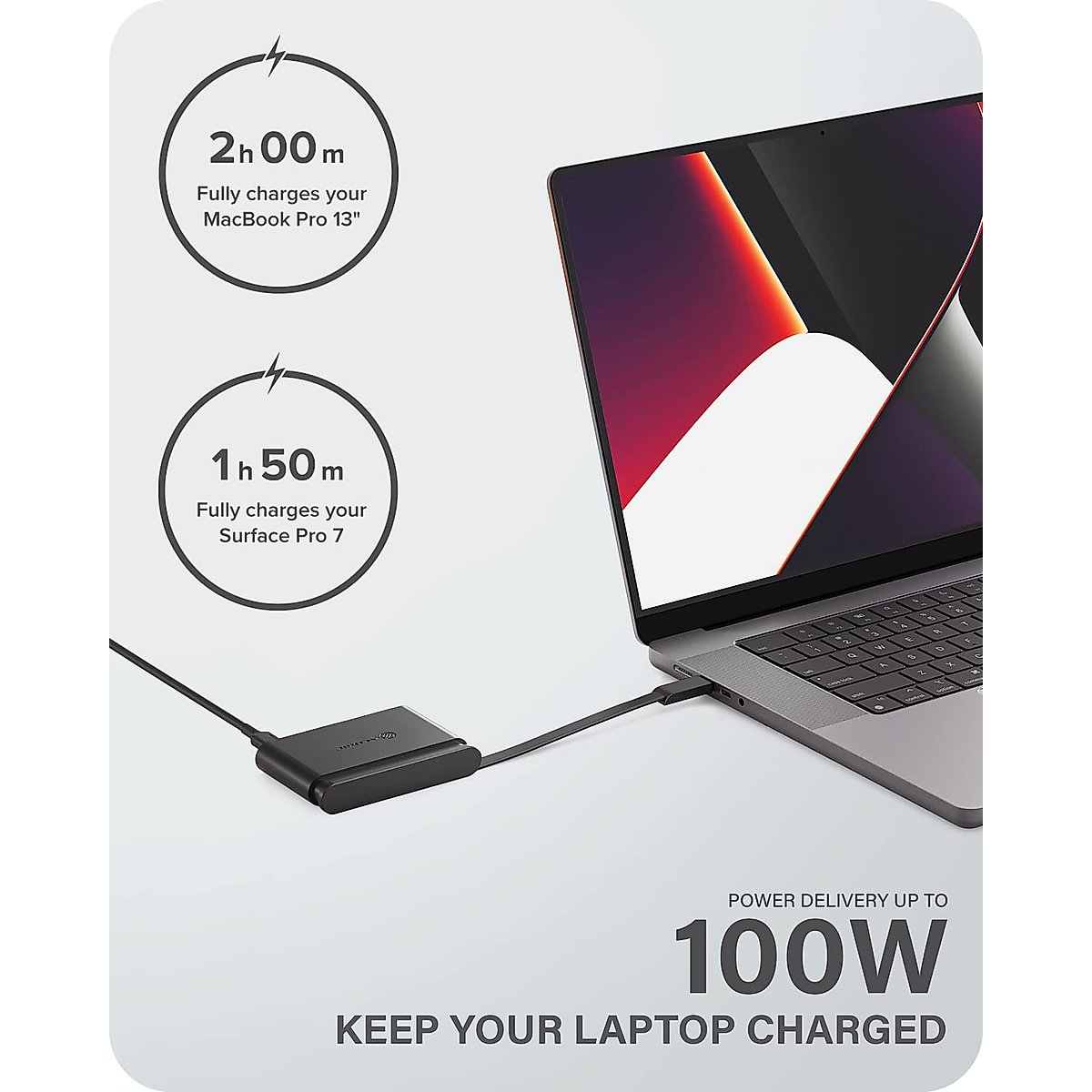 ALOGIC USB C Hub, 100W Laptop Charging, 4K HDMI, Gigabit Ethernet, USB A, USB C, Travel Dock, Compatible with Compatible with MacBook, Surface laptops, XPS and More(Thunderbolt 3 Compatible)