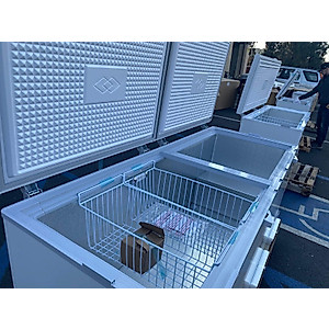 Commercial Freezer Chest freezer 24 cubic feet, 77 inches Long, ice cream freezer large capacity, NSF certified, White Solid 2 door w Storage Baskets XF-750 dup1