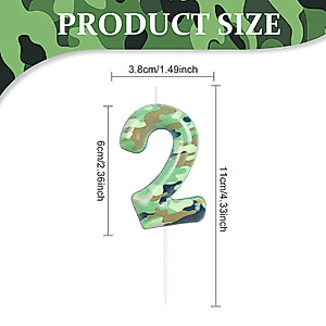 ZHIHUI Birthday Candle Army Themed Party Decorations, Hunting Party Camouflage Motif Party Supplies Decorations, Boys Girls Kids Birthday Cake Topper Reunions Theme Party Supplies (Number 5)