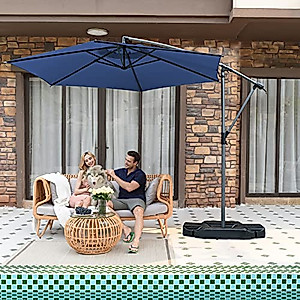 Gardesol 10FT Umbrella Outdoor Patio, Cantilever Umbrella With Sturdy Ribs, Fade Resistant, UV Protection, Outdoor Offset Umbrella for Deck, Poolside, Porch, Backyard, Navy Blue