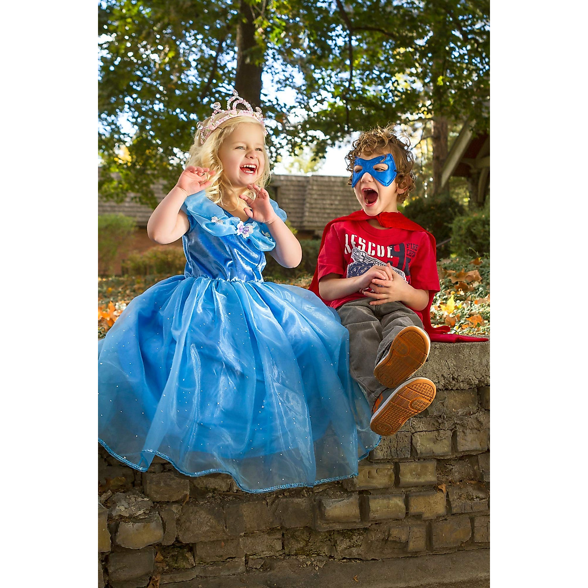 Little Adventures Deluxe Cinderella Butterfly Princess Dress Up Costume for Girls (Large Age 5-7) - Machine Washable Child Pretend Play and Party Dress with No Glitter