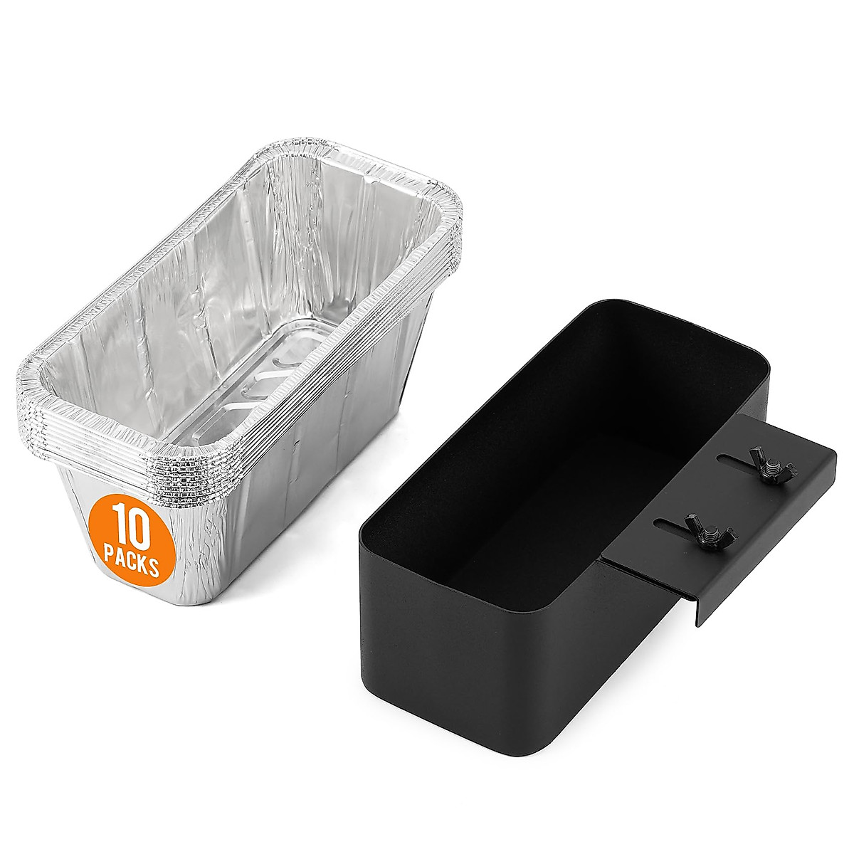 Stanbroil Griddle Grease Cup Tray Holder Catcher Pan with 10 Pack Aluminum Drip Pans Rear Grease Cup Liners for Blackstone 17", 22", 28", 36" Griddles