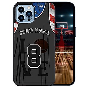 Custom Basketball Jersey Design Your Own Personalized Name and Number Rubber Cover Phone case for Samsung Galaxy A15/A25/A14/A54/A53 5G/A03S/A02S/A10E/A12/A13/A32/A33/A42/A51/A52/A71