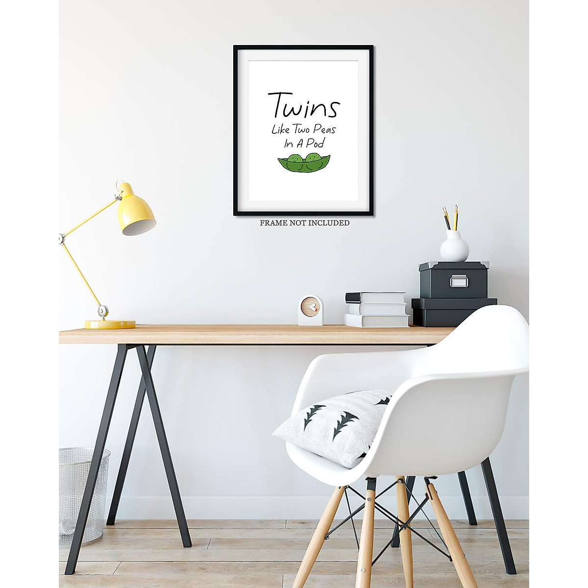 Govivo Twins | Like Two Peas In A Pod - Wall Decor Art Print with a black background - 8x10 unframed typography artwork printed on photograph paper