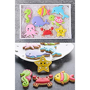 Ocean Cookie Cutters with Matching Cookie Stencils -Set of 16