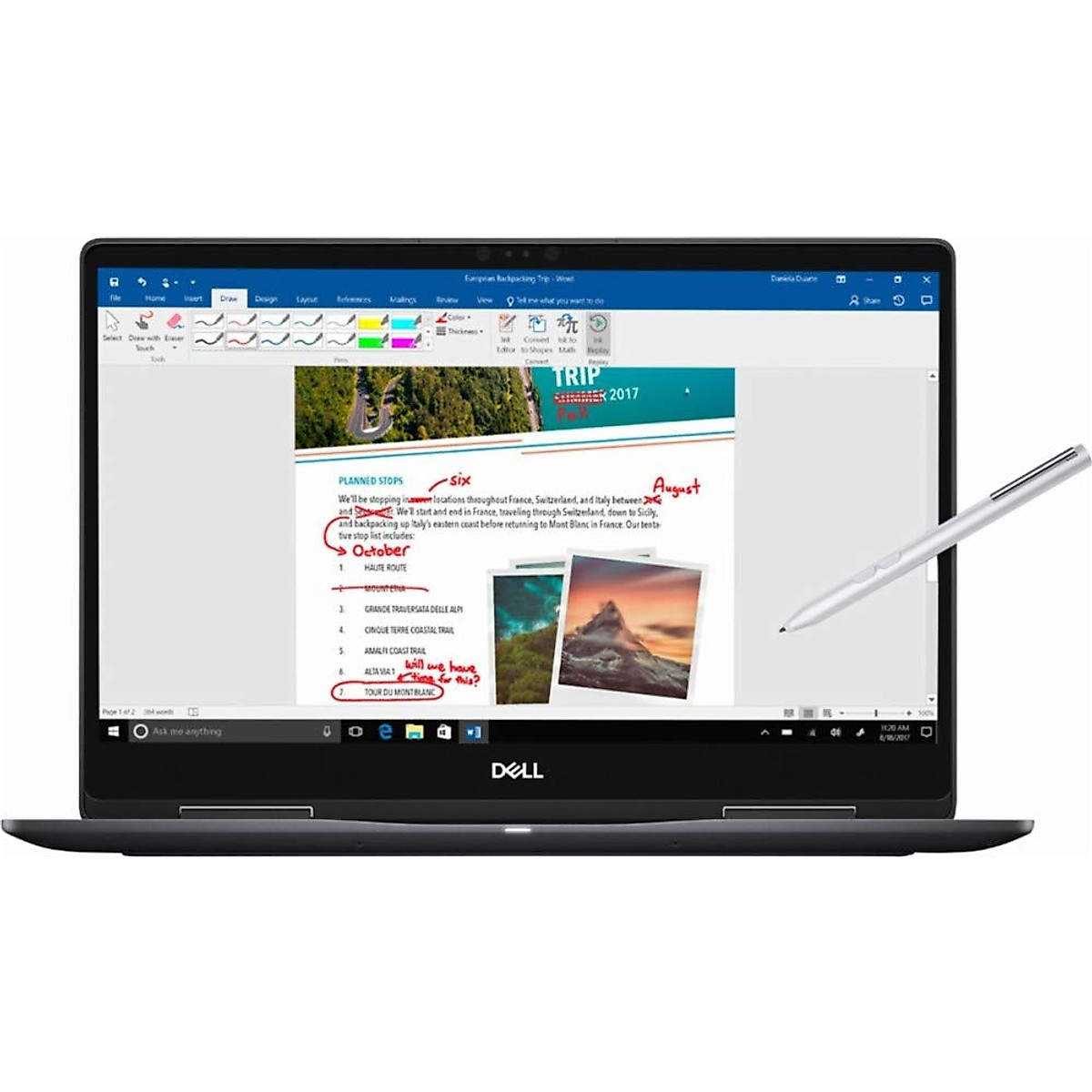 Dell - 2-in-1 15.6" 4K Ultra HD Touch-Screen Laptop - Intel Core i7 - 16GB Memory - NVIDIA GeForce MX130 - 256GB SSD - Abyss Black