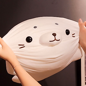 CAZOYEE Soft Seal Plush,Cute Seal Stuffed Animal,Chubby Snuggle Seal Sea Animal Plush Pillow,Cuddly Gift for Kids Children Baby Girls Boys Toddlers,Creative Plush Seal Decoration,19.6”