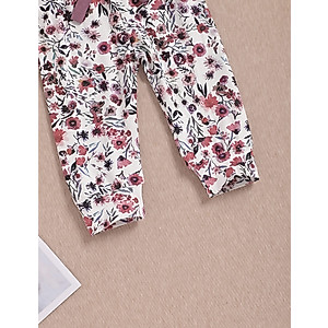 Winter Clothes for Baby Girl 12-18 Months Long Sleeve Hoodie Flower Printed Pants Winter Outfits Sets