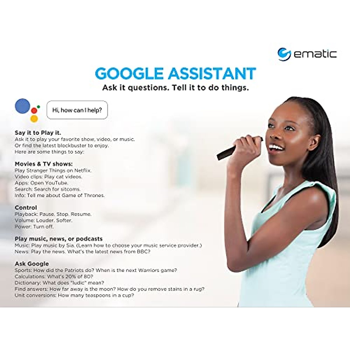 4K Ultra HD Android TV Box with Google Assistant Remote Streaming Media Player Chromecast Built-in 8GB Storage