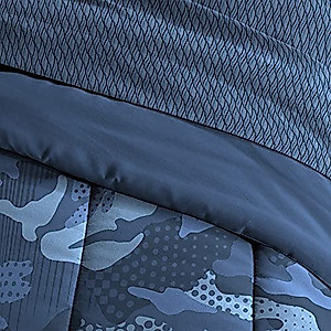 dream FACTORY Geo Camo Army Comforter Set, Full, Blue