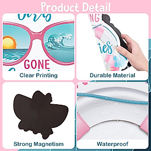 JAPBOR Cruise Door Decorations Magnetic - 4PCS Oh Ship It’s A Girls Trip Magnets, Girl Cruise Ship Car Cabin Refrigerator Magnet Decal, Cruising Magnetic Fridge Stickers for Home Kitchen Decor