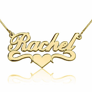 RESVIVI Personalized Name Necklace Custom 18K Gold Plated Nameplate Necklace Customized Jewelry Gift for Women