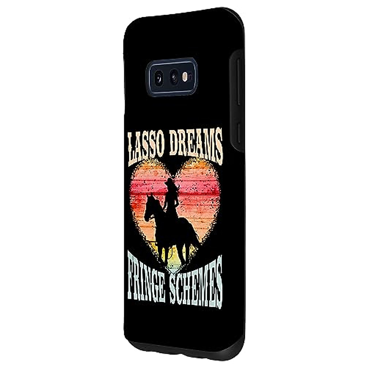 Galaxy S10e Lasso Dreams Fringe Schemes Girl Riding Horse Silhouette Case