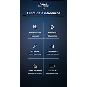 Air Bone Conduction Bluetooth Headphones Ultra-Long Life Wireless Hanging Ear Type Not in The Ear Sports Headphones (Red)