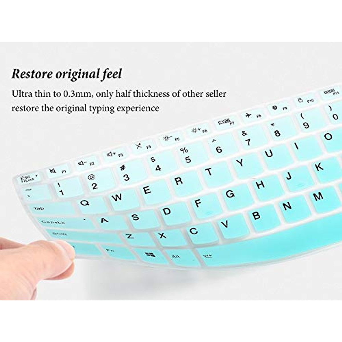 Keyboard Cover Skin for Lenovo Flex 5 14 2-in-1 Laptop/Yoga 7i 5i,Lenove Idepad S540 14 inch/Lenovo IdeaPad 5 14"/IdeaPad Slim 7 14, Keyboard Skin Protector for Lenovo Flex 5 14"-Gradual Mint