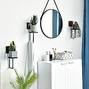 WELLAND Floating Shelf for Wall Rustic Wood Wall Shelves Hanging Planter Flower Pot Holder Sconce/Candle Holder Set of 3