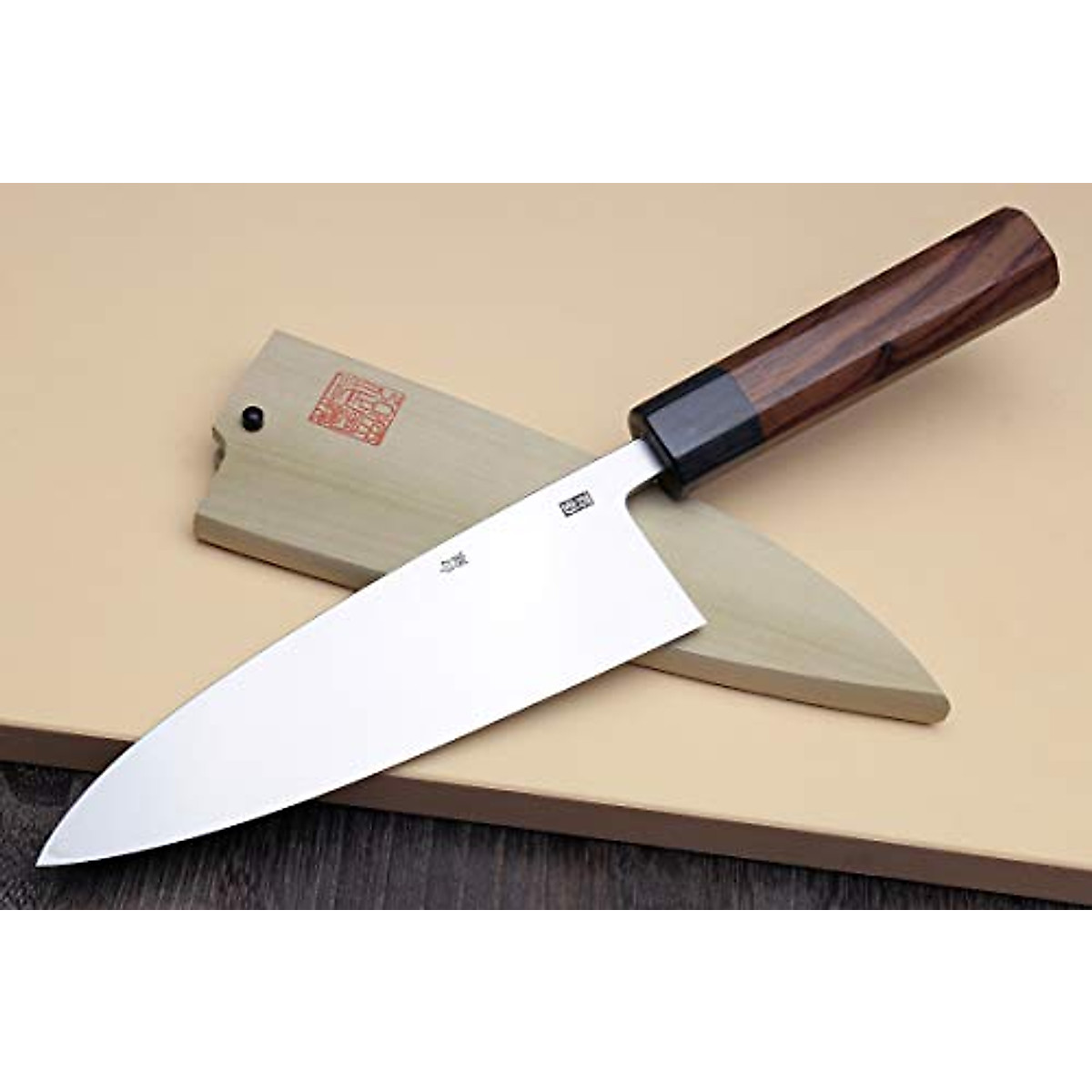 Yoshihiro Ginsanko High Carbon Stainless Steel Mizu Yaki Hongasumi Deba Japanese Fillet Chef Knife 6.5inch (165mm)