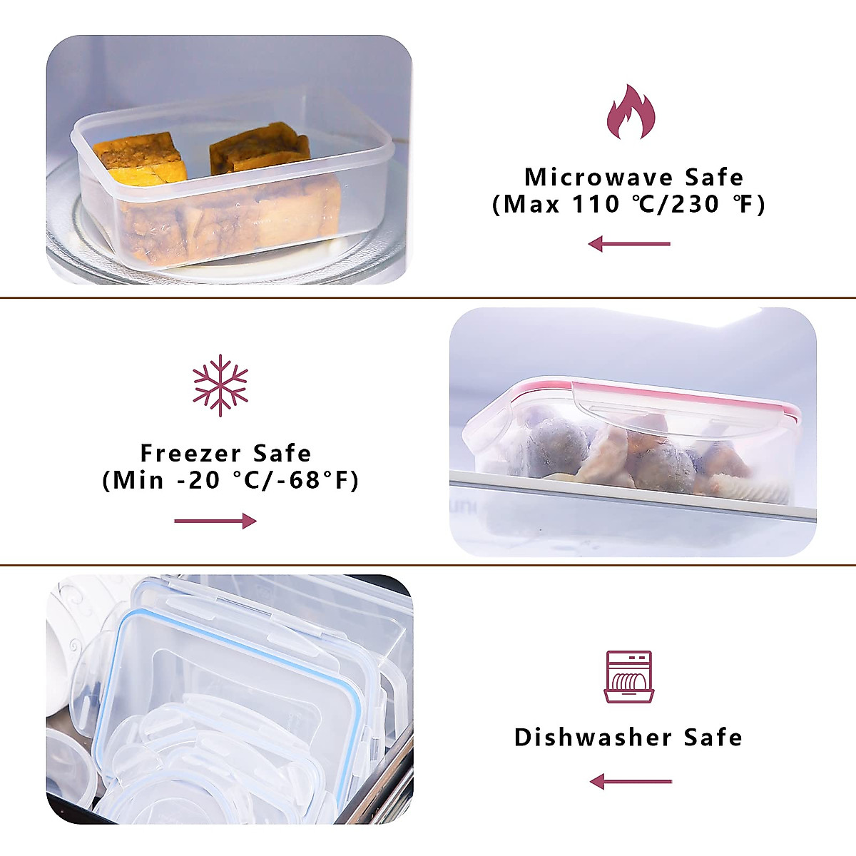 DIDO 28 PCS Food Storage Containers With Airtight Lids, Hinged BPA Free Kitchen Plastic Containers, Freezer & Microwave & Dishwasher Safe - Pantry & Kitchen Organization