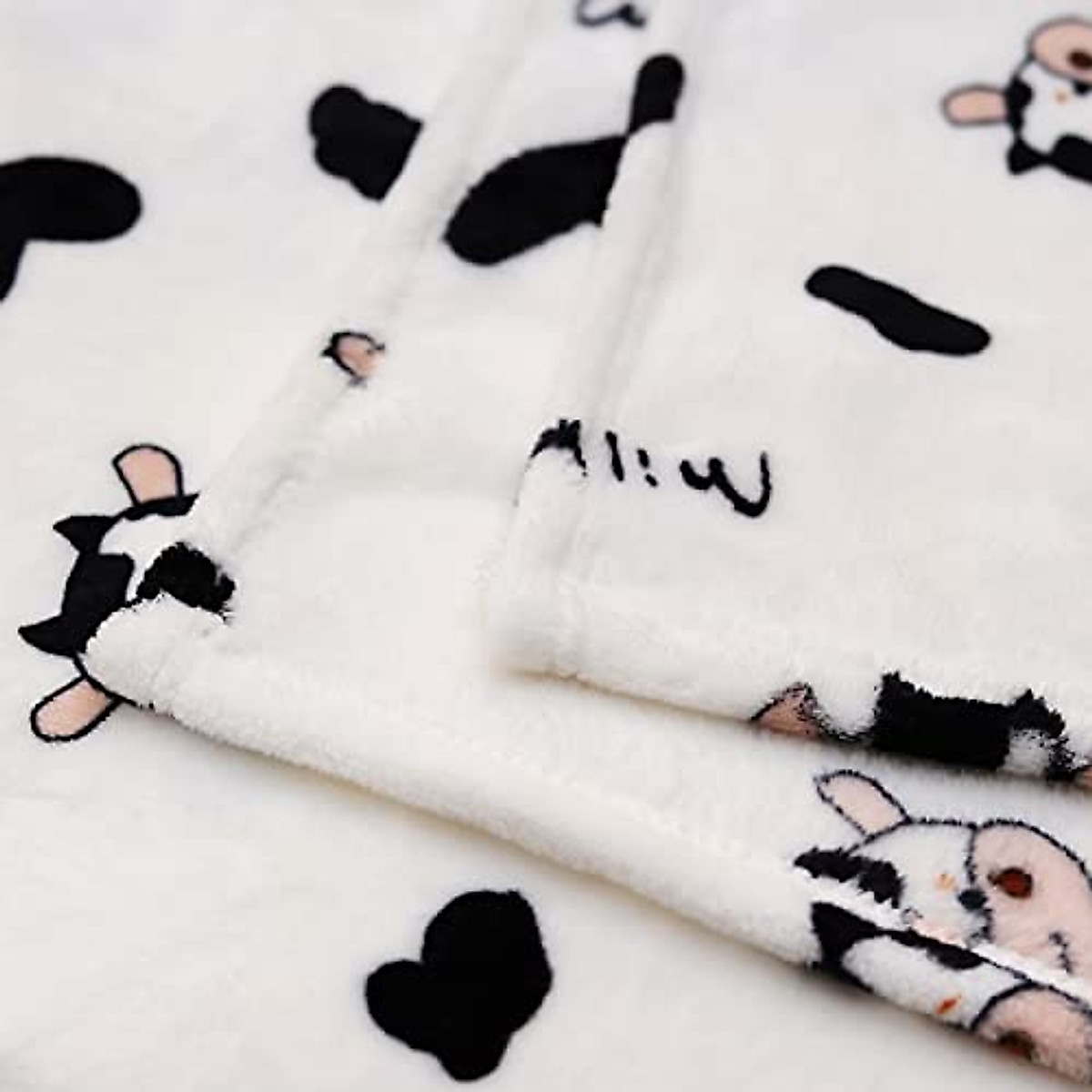 Tiamo Cow Print Blanket - Soft Bed Throw Blanket for Adults & Kids - 60" x 70" - Perfect for Couch, Sofa, Office - Big Size Warm Plush Blanket All Season