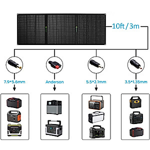 Lensun 100W 12V Foldable Solar Panel for Solar Generator Power Station …