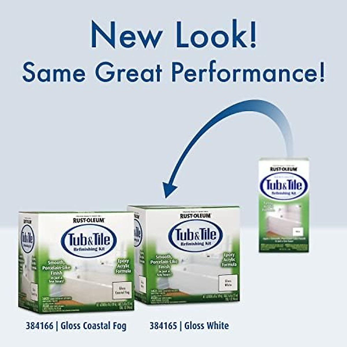 Rust-Oleum 384165 Tub And Tile Refinishing 2-Part Kit, Gloss White,White