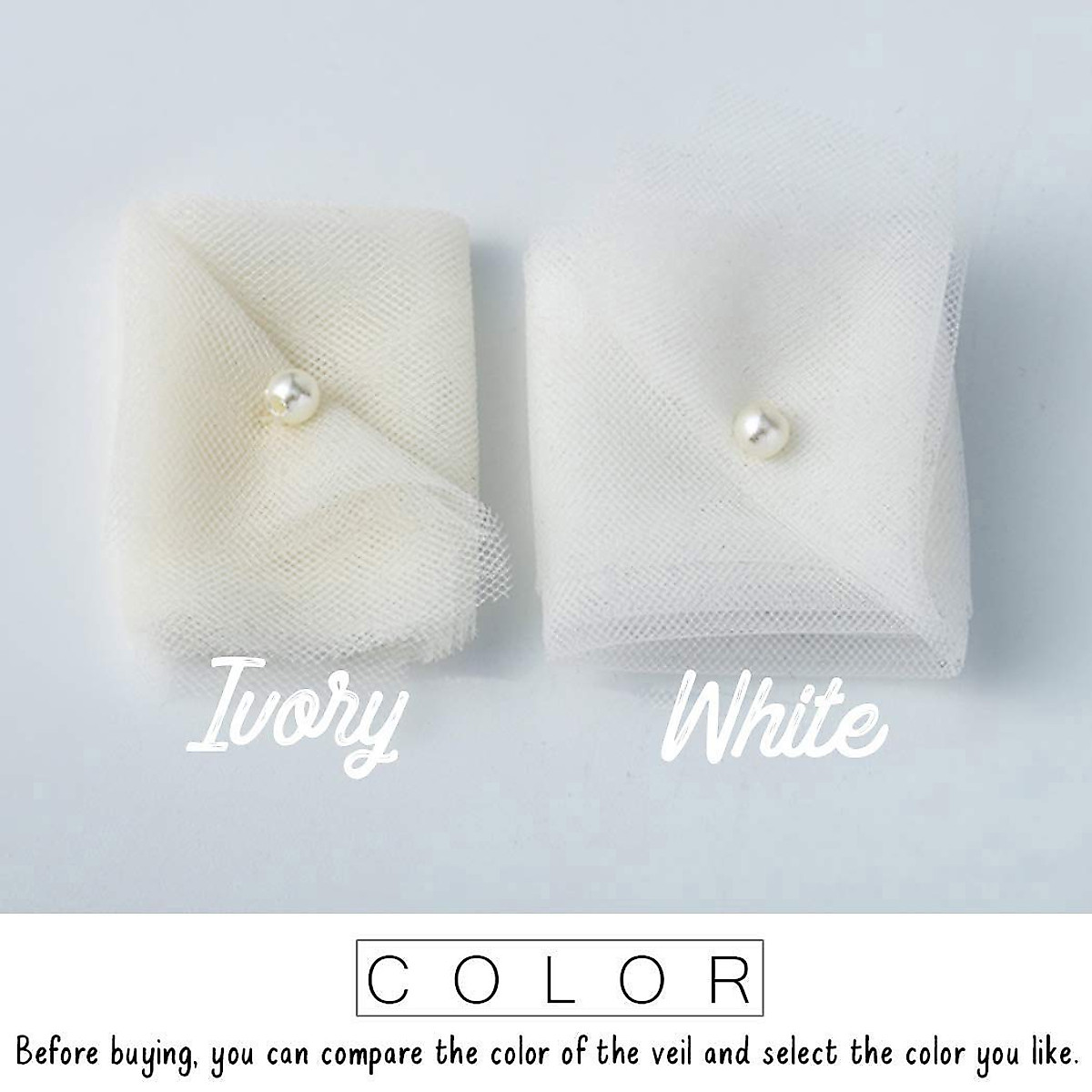 Unsutuo 2 Tiers Bride Wedding Veil Ivory Ribbon Cathedral Veil Bridal Tulle Veil for Women and Girls (Ivory)