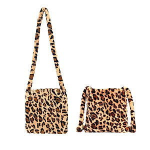 BABABA Plush bag women's bag new leopard single shoulder bag leisure large capacity wool straddle bag