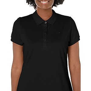 JINSHI Women’s Golf Dress Quick Dry Short Sleeve Polo Dress Tennis/Workout/Sport Dress Black Medium