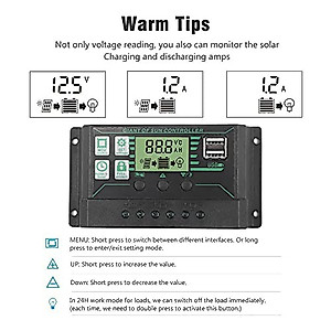 Paddsun 200W 12V Solar Panel Battery Charger Kit Monocrystalline PV Module for Car RV Marine Boat Caravan Off Grid System with 100A Charge Controller+Extension Cable