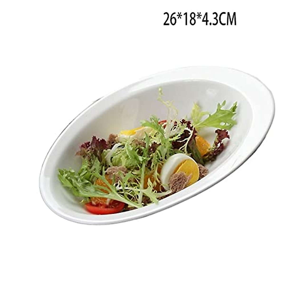 SURURA Floraldinnerplates Duck Tongue Bowl Creative White Ceramic Bowl Fruit Salad Shaped Bowl Dinner Plate