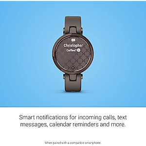Garmin Lily™, Small Smartwatch with Touchscreen and Patterned Lens,Heart Rate Monitor Dark Bronze