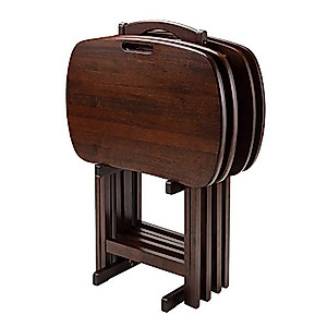 Winsome Lucca Snack Table, 22.83"W x 25.79"H x 15.67"D, Brown