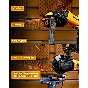 DEKOPRO 110V Angle Grinder, 4-1/2" Max. Wheel Dia., 7.5A Grinders Power Tools, 12000RPM No Load Speed, 1 Grinding Wheel, Grinder Tool for Grinding, Sanding, Wire Brushing or Abrasive Cutting-Off