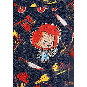 Child's Play Good Guy Chucky Doll Denim AOP Mini Backpack, Horror Fashion Bag Standard