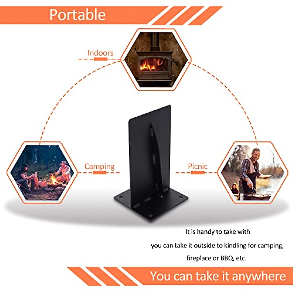 Hoqqf Kindling Splitter Firewood Cracker Hand Cutter for Campsite Home, Manual Log Cutter