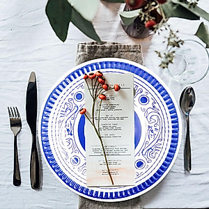 Bbiamsleep 24 Pieces 7 Inch Blue and White Plates Decorative Paper Plates Blue Floral and White Party Plates Birthday Plate Disposable Paper Plates Cake Dessert Plates for Bridal Wedding Tea Party