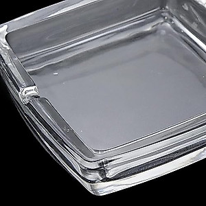 Ashtray 1 Pack Transparent Square Glass Ashtray Crystal Glass Ashtray Home Desktop Ashtray Indoor Outdoor Office Desktop Decoration Ashtray Ash Tray