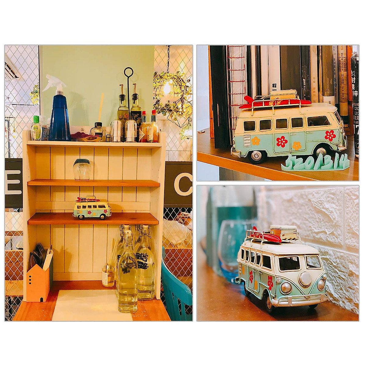 Camper Van Model 6.3 Inches Retro Classic Camper Van T1 Style Metal Beach Bus Vehicle Home Decor - Ideal Birthday Surprise for Boyfriend - Blue