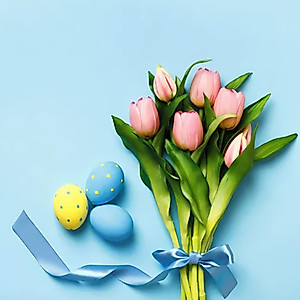 Sewhick 1 Inch x 50 Yards Solid Satin Ribbon Single Face Fabric Ribbons for Gift Wrapping Crafting Bows Bouquet Wedding Invitation Floral Arrangement Baby Shower, Light Blue