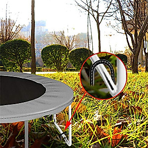 SOONPAM Ground Rebar Stakes Ground Anchors Tent Stakes J Hook Garden Heavy Duty Metal Stake with Chisel Point End for Trampolines Security 12inch 6 Pack