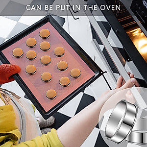 8 Pack English Muffin Rings Crumpet Ring,Double Rolled Stainless Steel Crumpet Rings Non Stick Metal Round Egg Ring Mold or Home Food Making Baking Tool（3.4 Iinch)