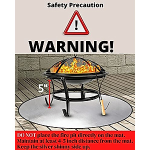 38-inch Fire Pit Mat for Under Fire Pit, Round | 3 Layered Premium Quality | Firepit Mat for Deck, Grass, Concrete, BBQ Grill, & Smoker | Fireproof Deck Protector