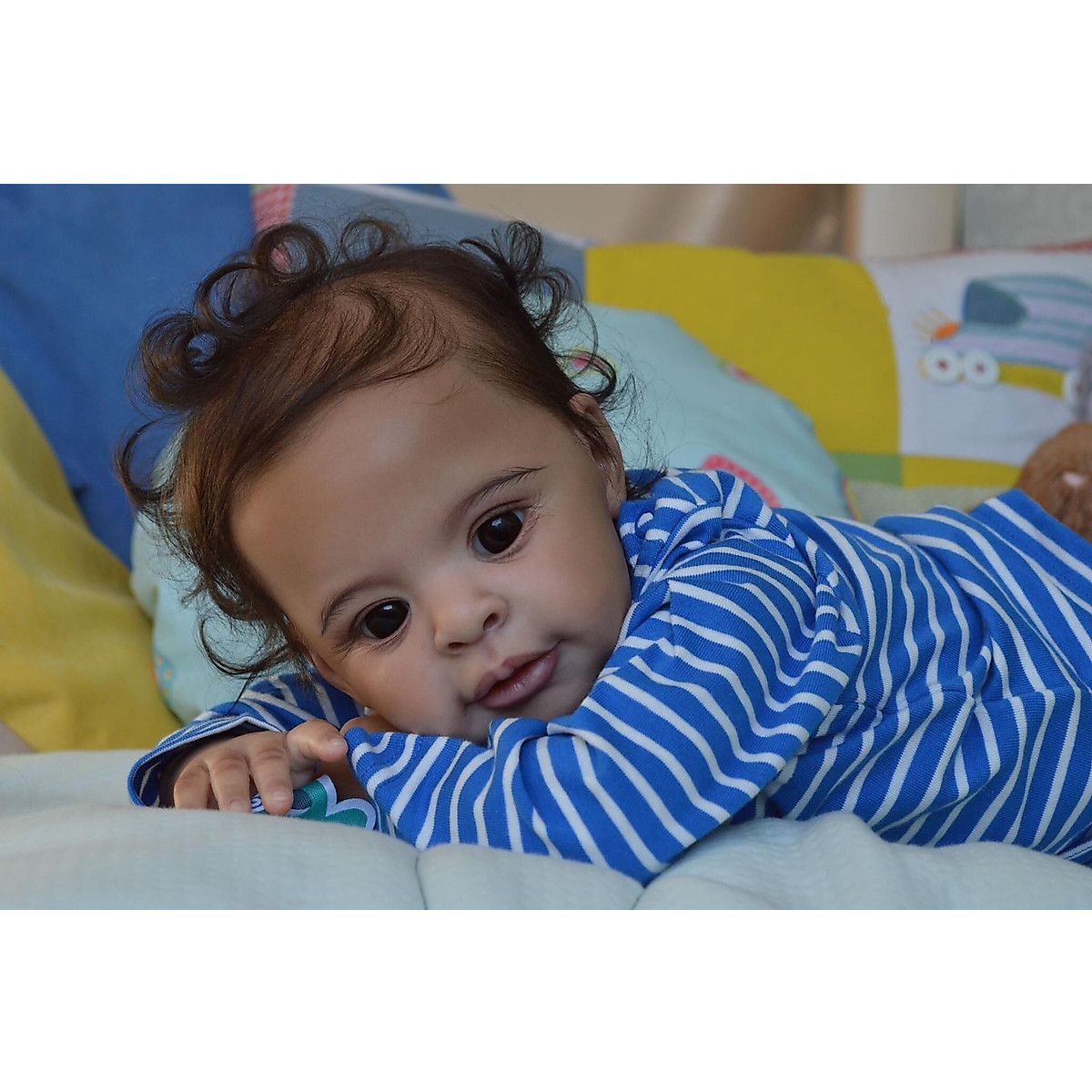 RXDOLL Realistic African American Reborn Boy Doll - 21 Inch, Soft Body, Black Boy