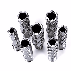 OSCARBIDE Annular Cutter Set 13pieces,2"Cutting Depth,3/4"Weldon Shank and 7/16 to 1-1/16 inch Cutting Diameter Mag Drill Bits for Magnetic Drill Press with 2pcs Pilot Pins